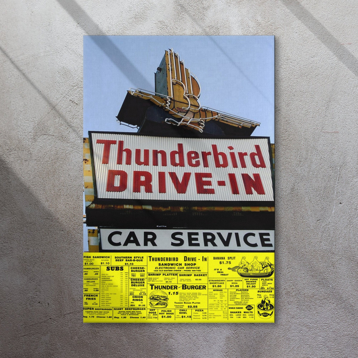 Thunderbird Drive-in Canvas Print 24' x 36" – Baltimore Nostalgia